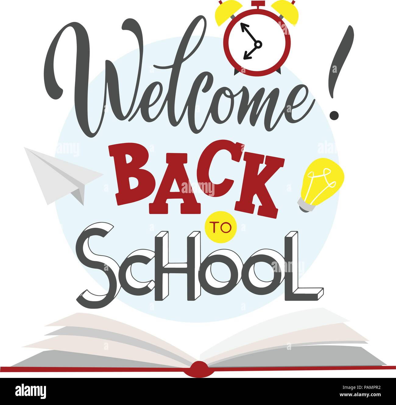 Back to school hand drawn lettering. Elements for greeting card, poster ...