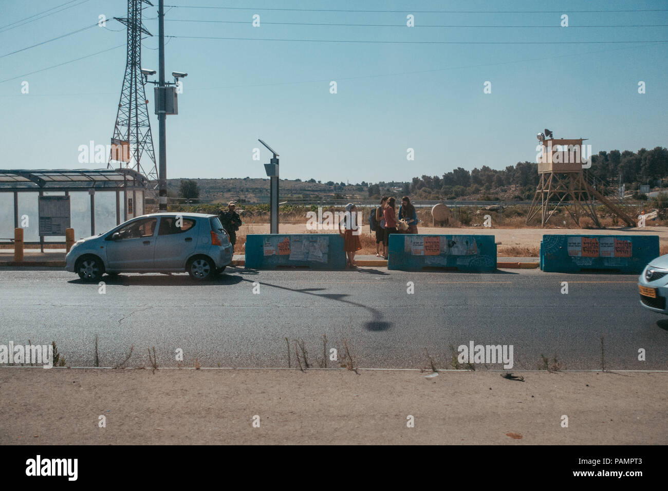 a security checkpoint near the city entrance to Hebron, West Bank Stock ...