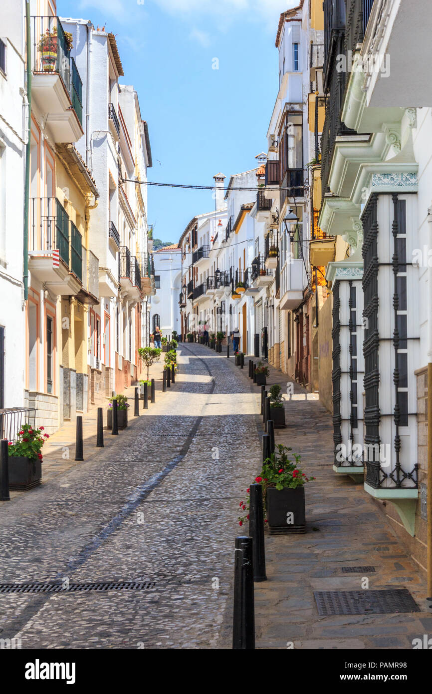 Steep, narrow street, Ubrique, Cadiz Province, Spain Stock Photo - Alamy