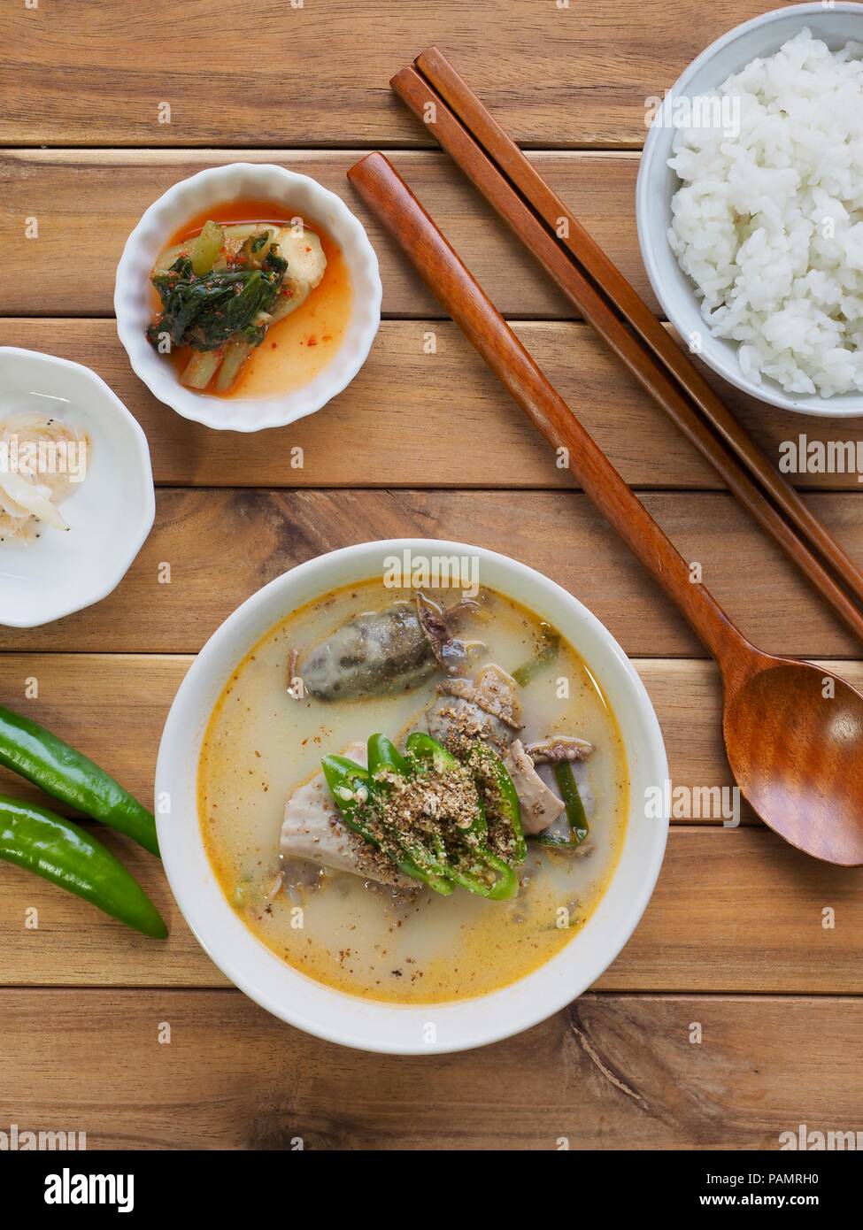 Korean food Sundae soup, sundae gukbap Stock Photo - Alamy