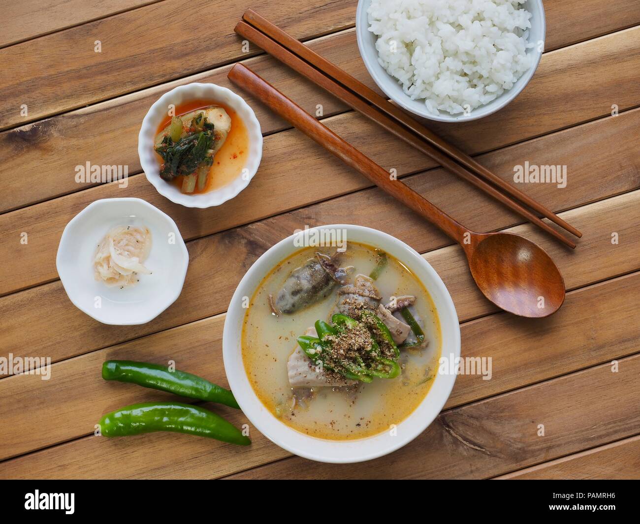 Korean food Sundae soup, sundae gukbap Stock Photo - Alamy