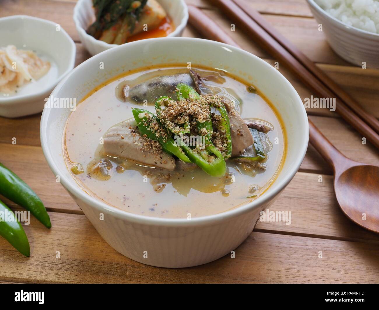 Korean food Sundae soup, sundae gukbap Stock Photo - Alamy