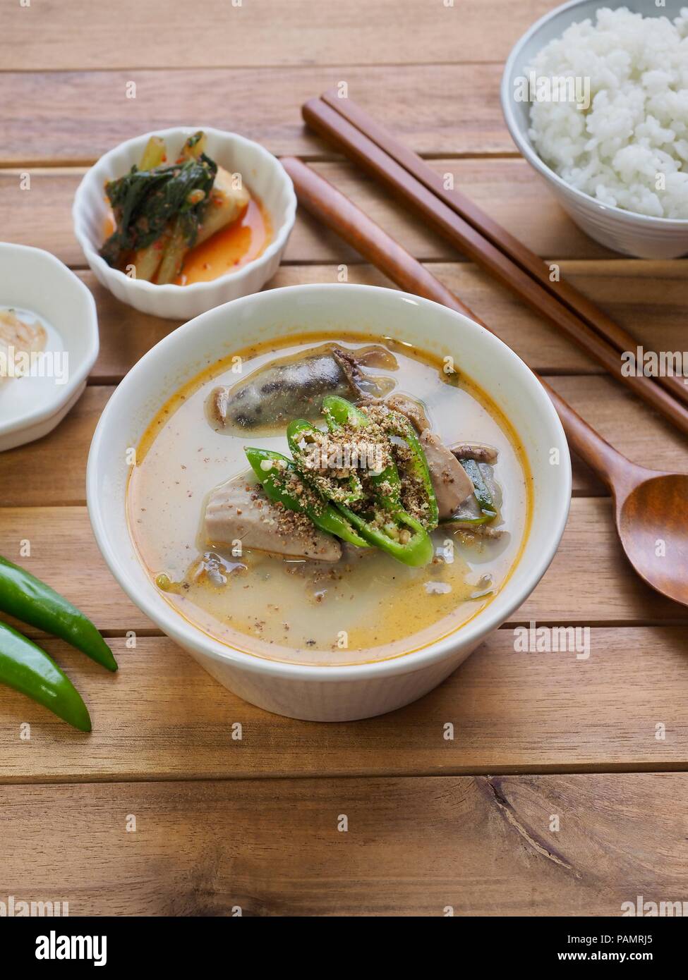 Korean food Sundae soup, sundae gukbap Stock Photo - Alamy