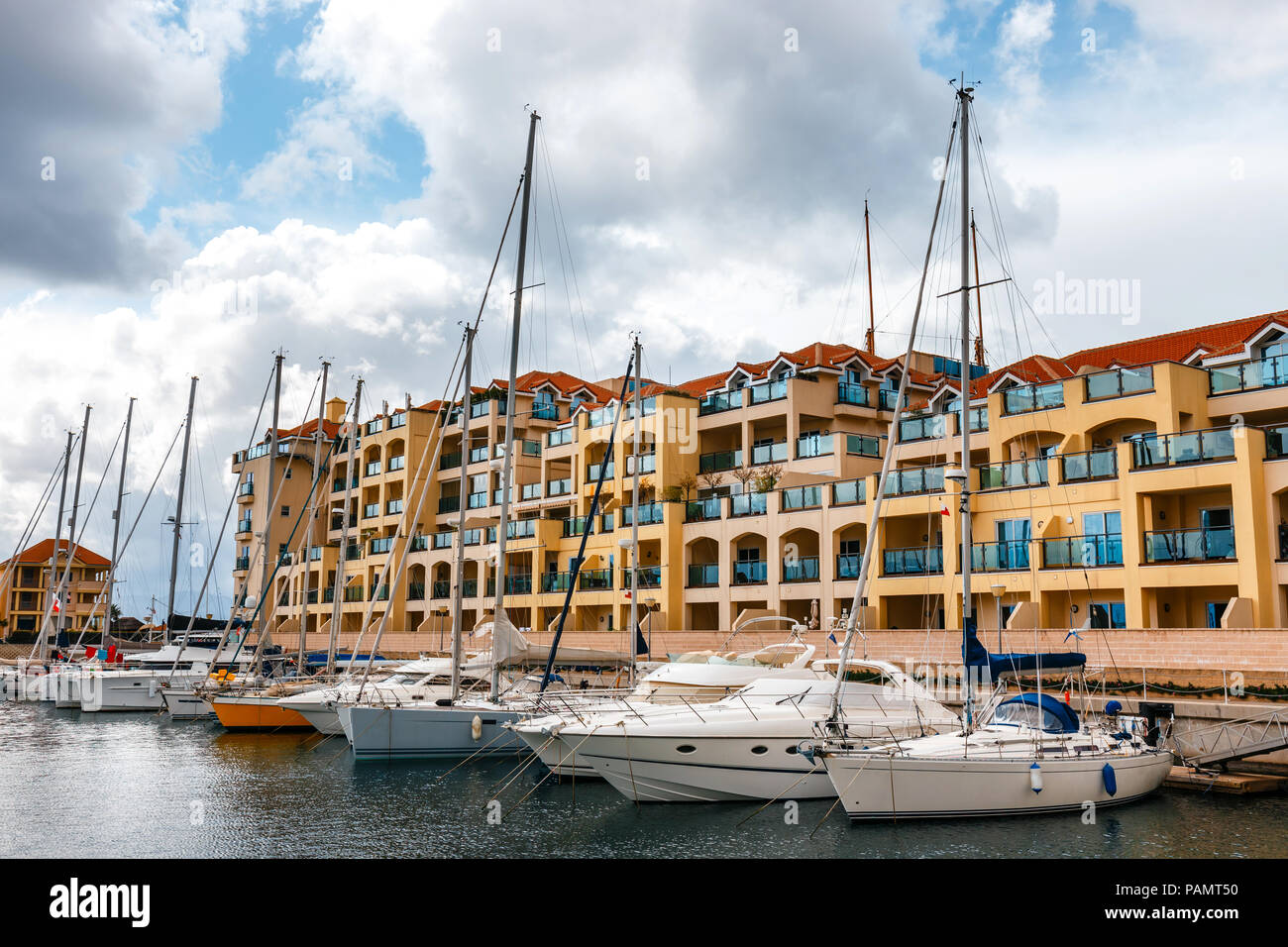 luxury yachts in the marina at Gibraltar's Ocean Marina Stock Photo - Alamy