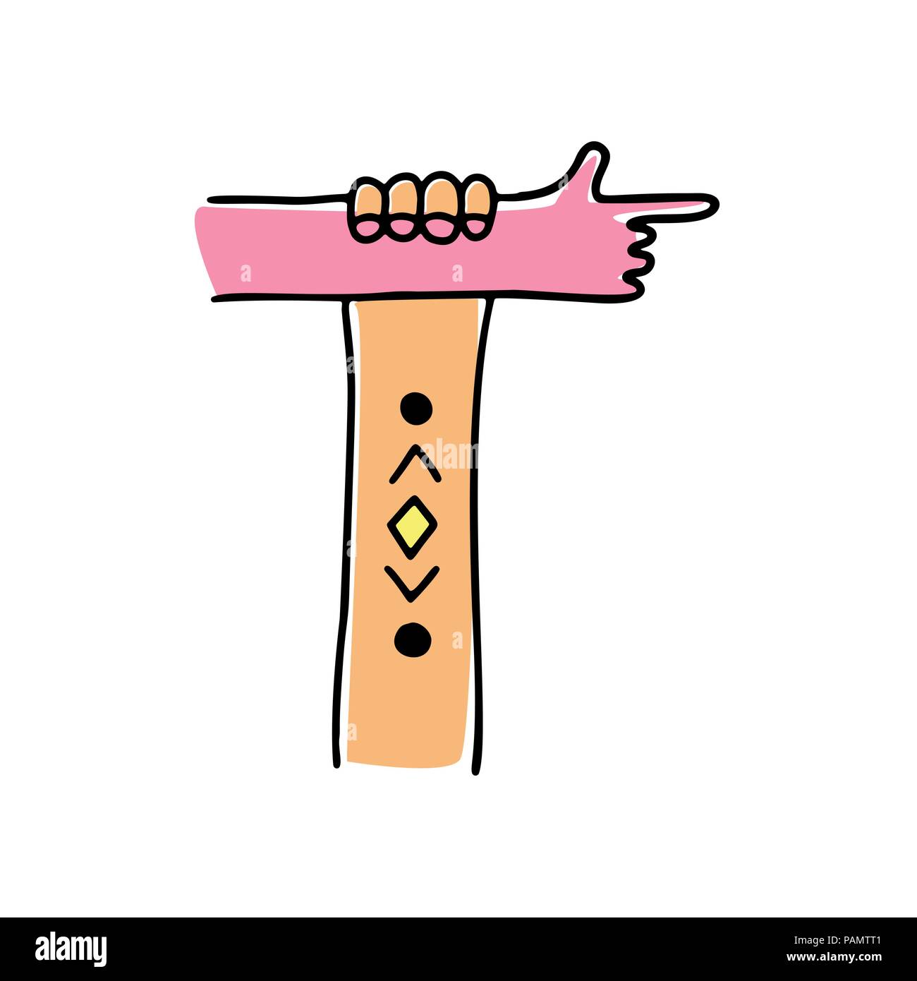 Big hand drawn arrow Cut Out Stock Images & Pictures - Alamy