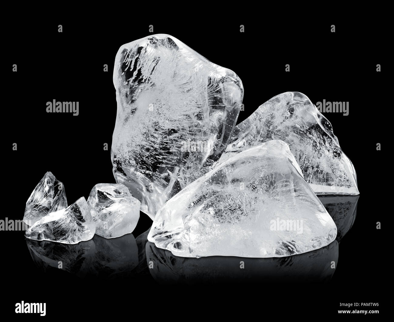 ice blocks isolated on black background Stock Photo - Alamy