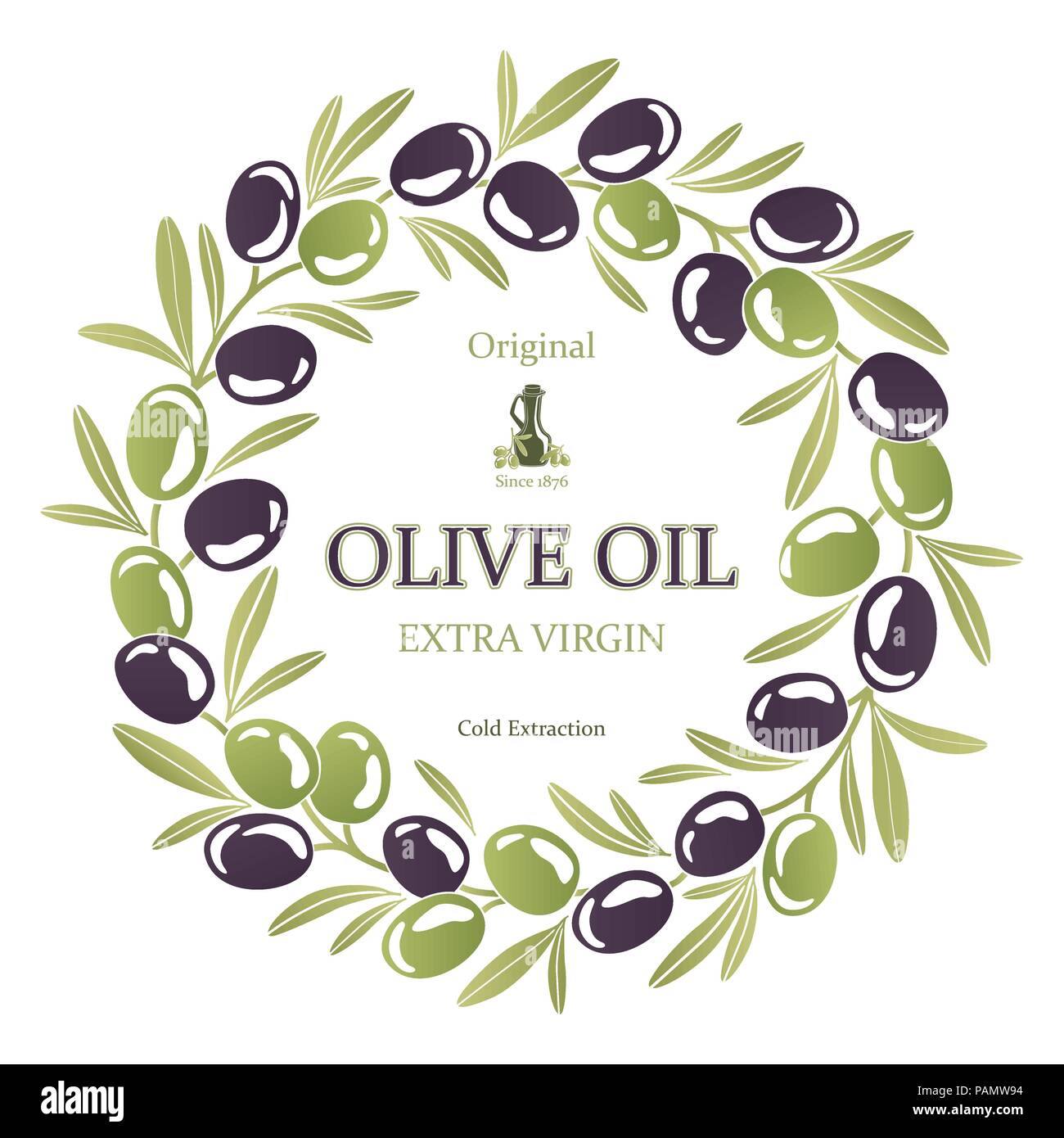 Olive Oil Bottle Olives Design Stock Vector Images - Alamy