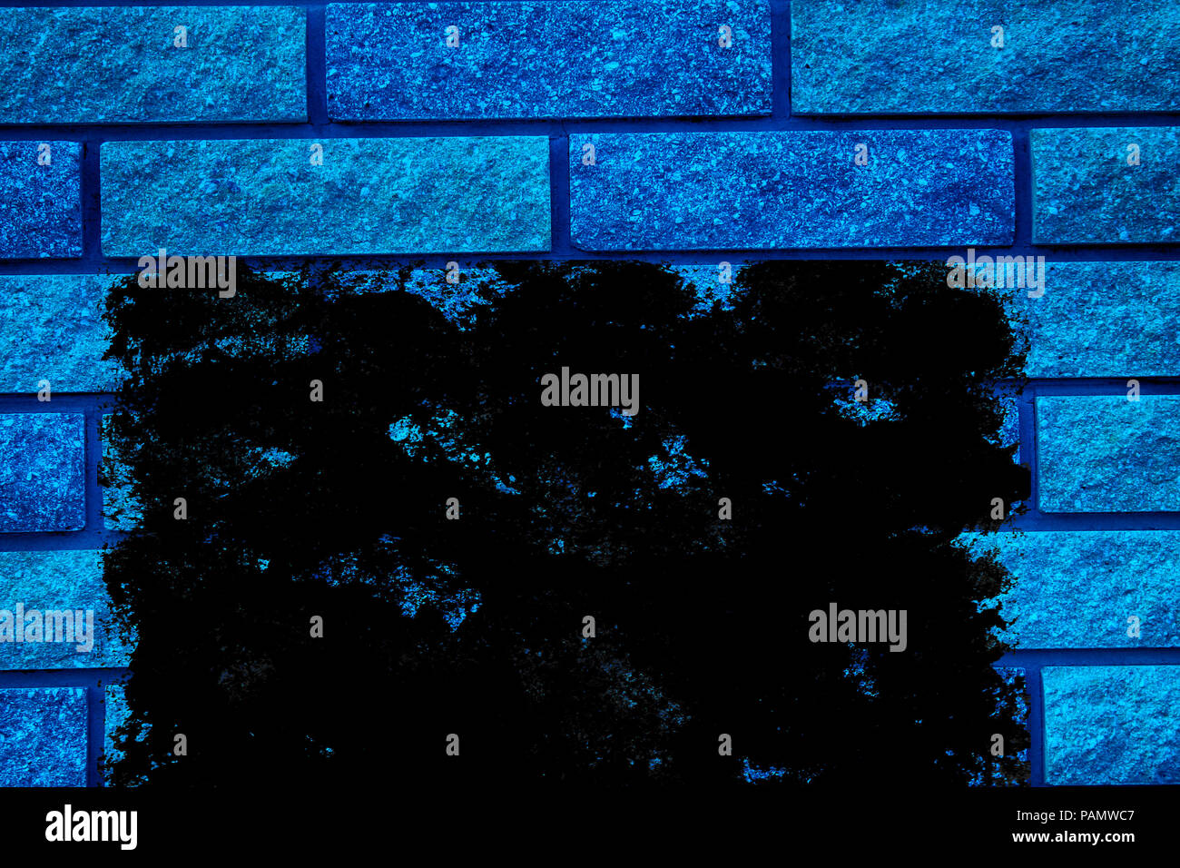 Grunge Ultra blue Brick texture of old vintage building, design concept ...