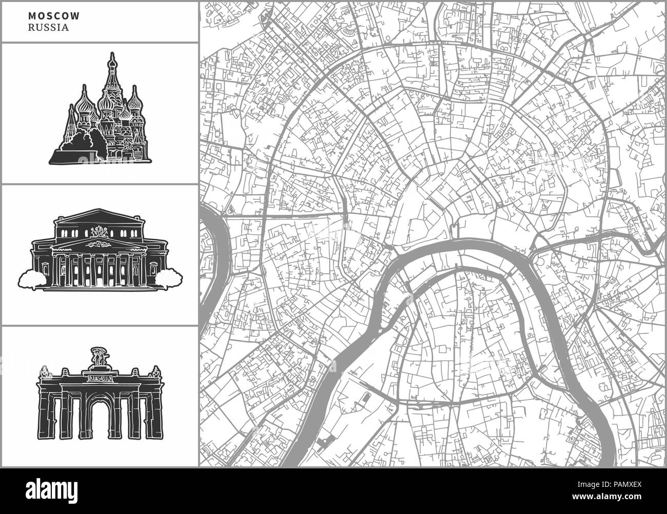 Moscow map hi-res stock photography and images - Alamy