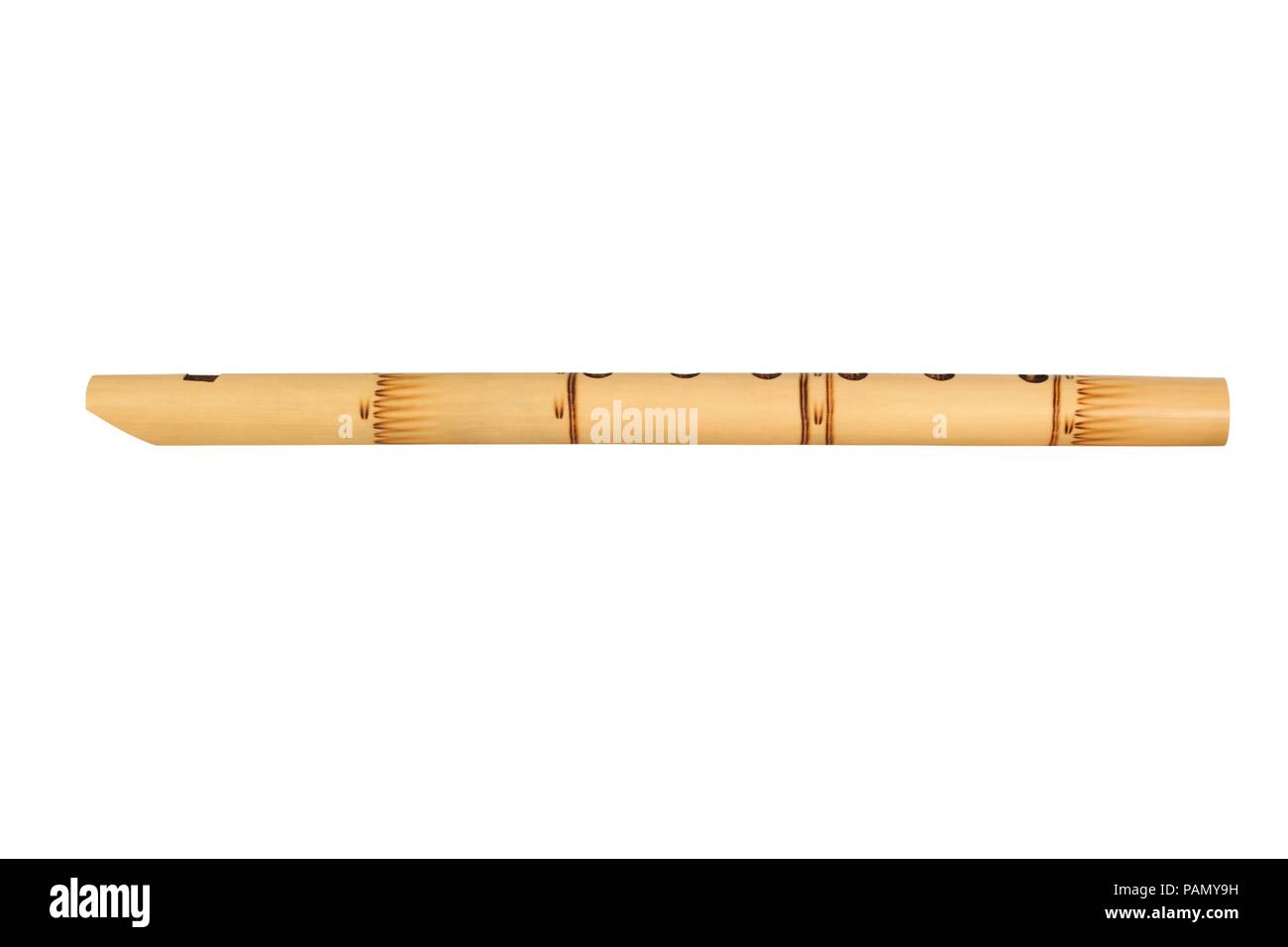 Wooden flute on white background Stock Photo - Alamy