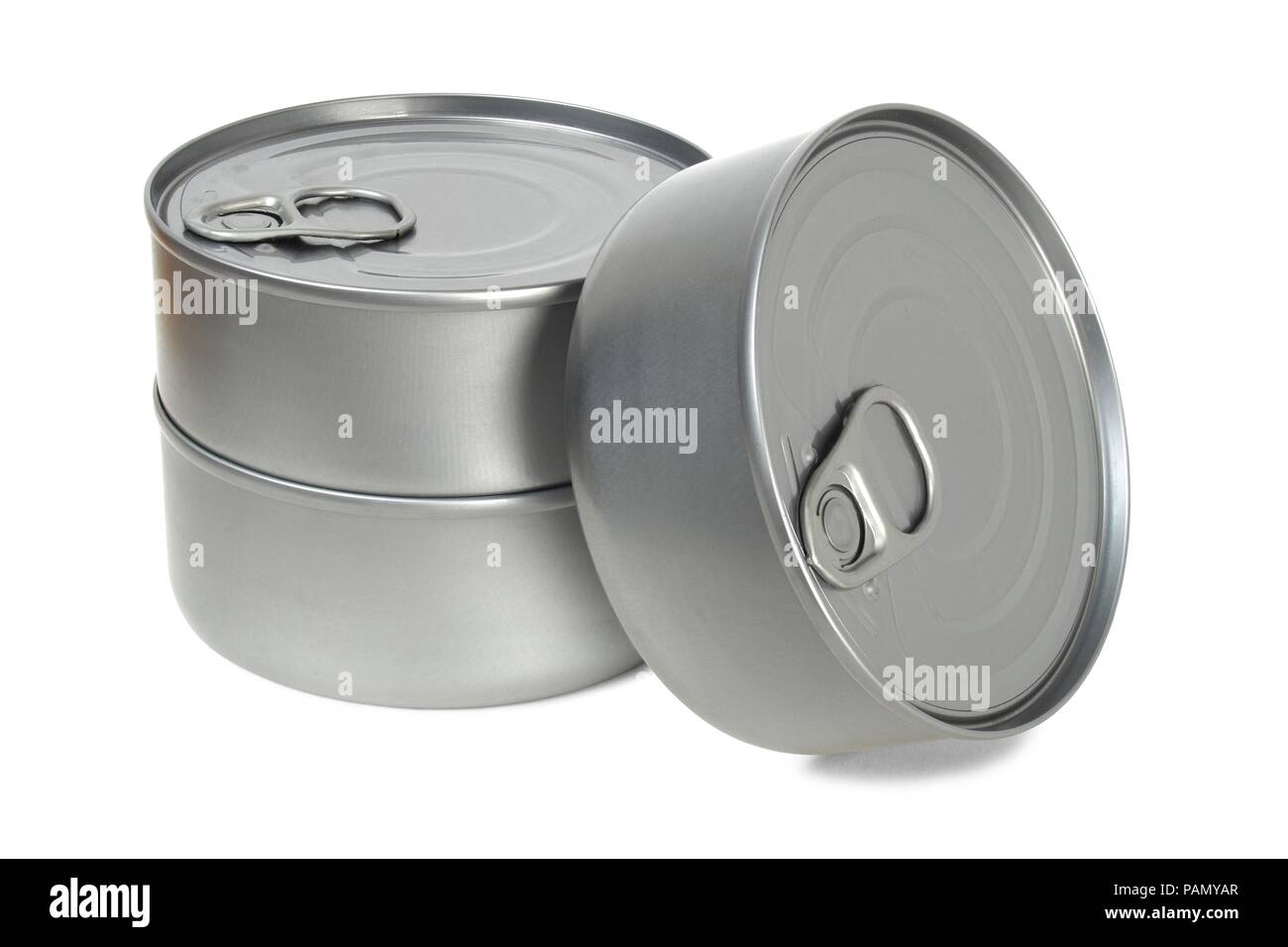 Two cans isolated on white background Stock Photo - Alamy