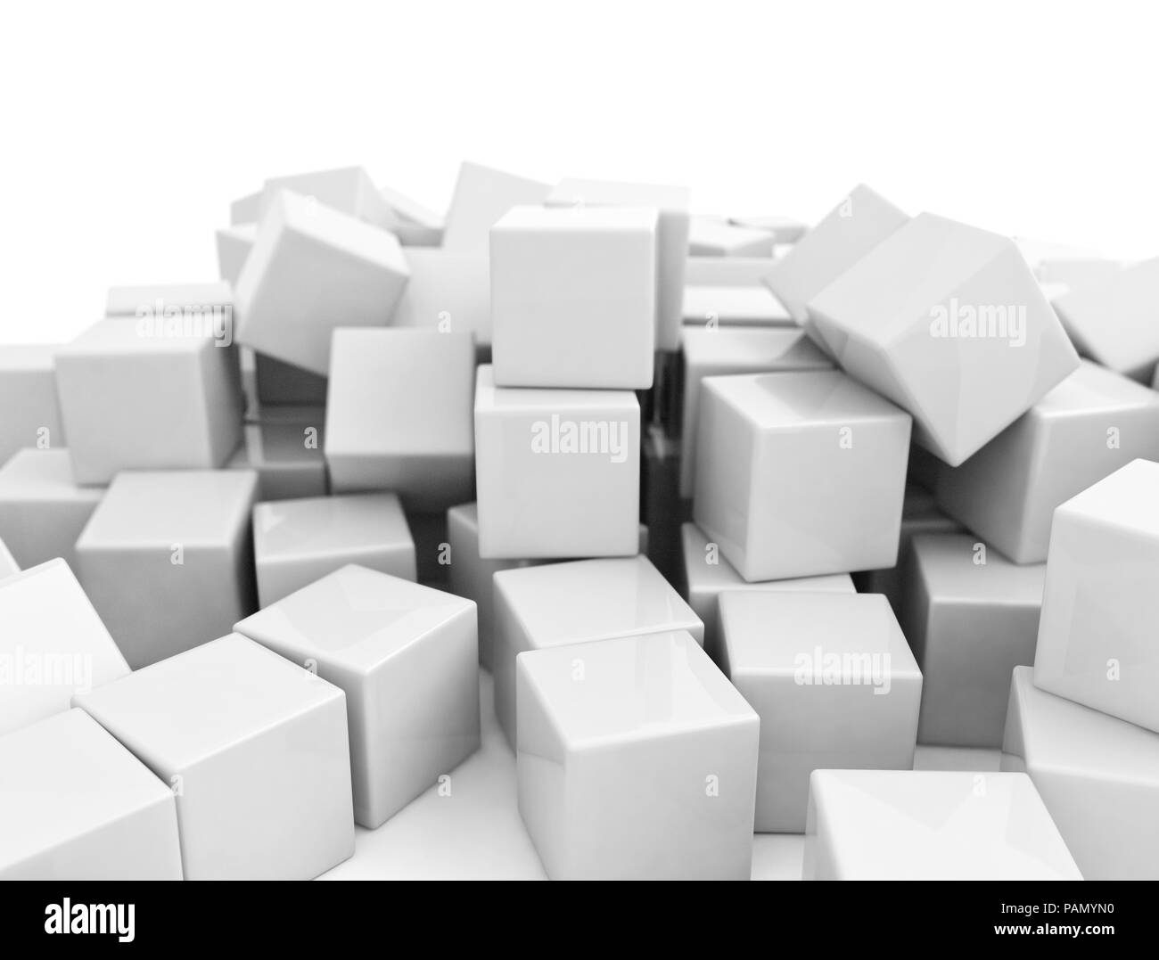 White building blocks on white background Stock Photo - Alamy