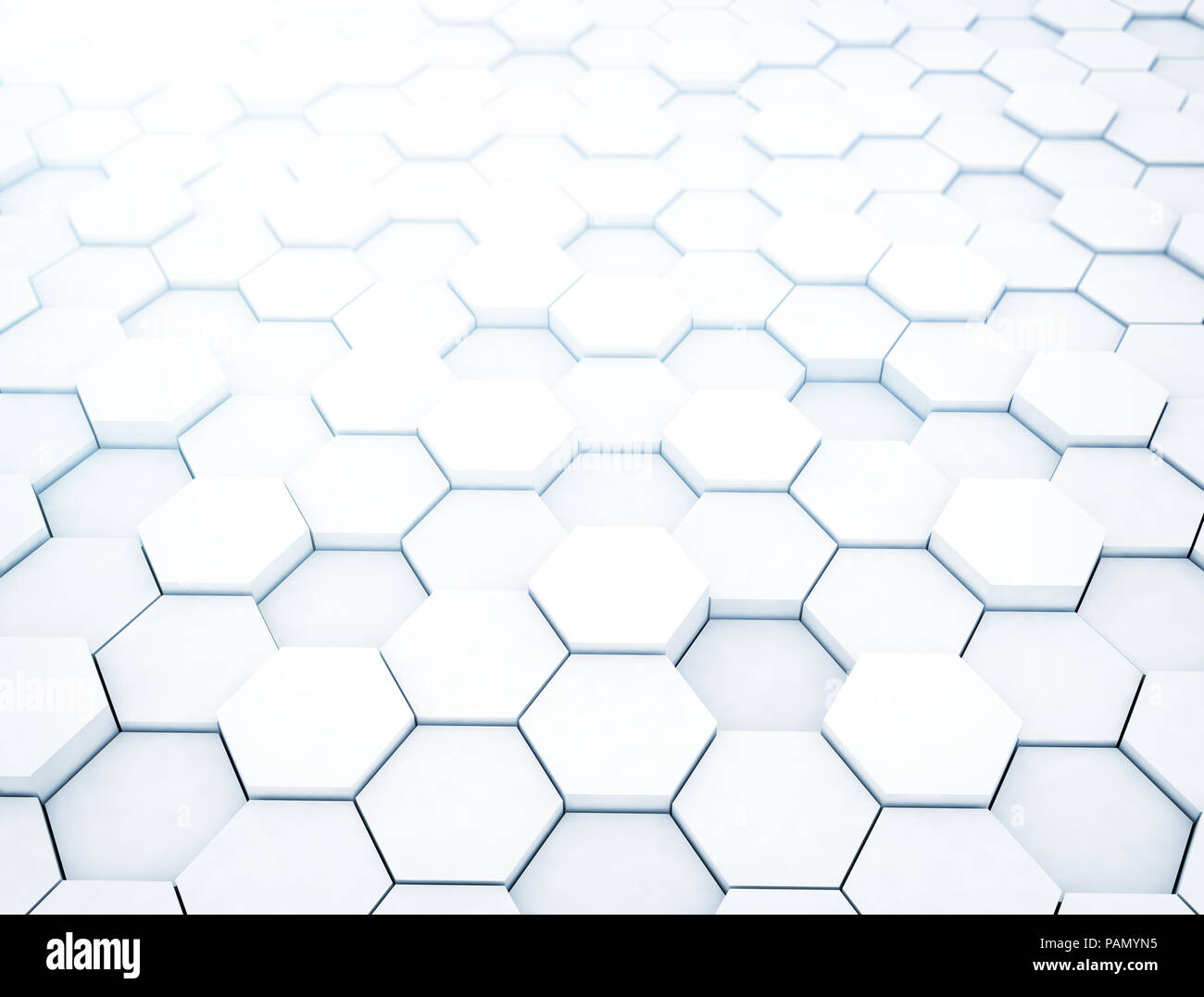 White geometric hexagonal abstract background. 3d rendering Stock Photo ...
