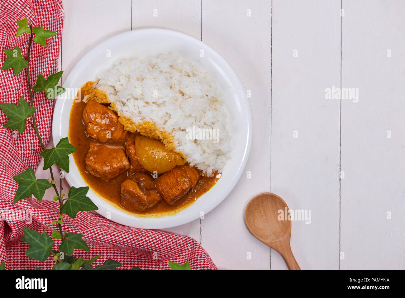 Delicious and spicy Chicken curry roast from Indian cuisine Stock Photo ...