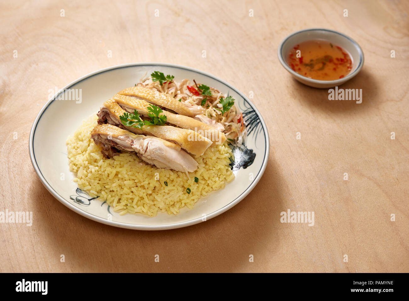 Hoi An chicken rice , Vietnam gourmet steamed chicken with rice Stock ...