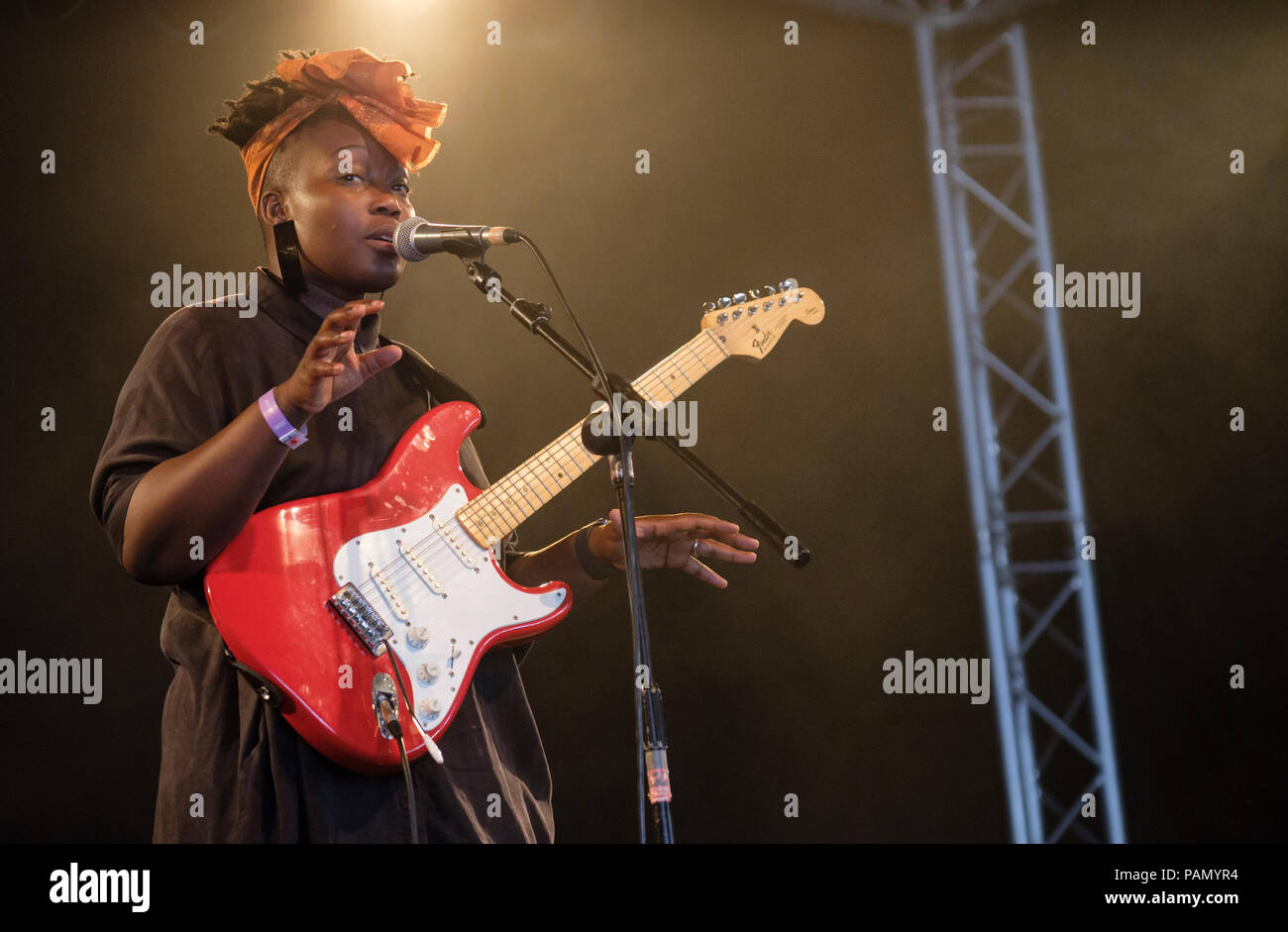 Tawiah performing at the Larmer Tree Festival, Tollard Royal, Wiltshire ...