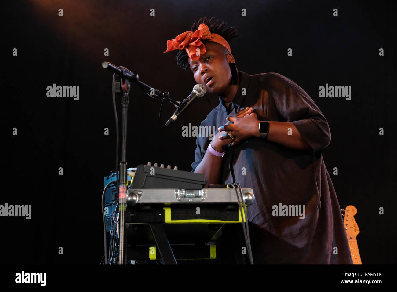 Tawiah performing at the Larmer Tree Festival, Tollard Royal, Wiltshire ...