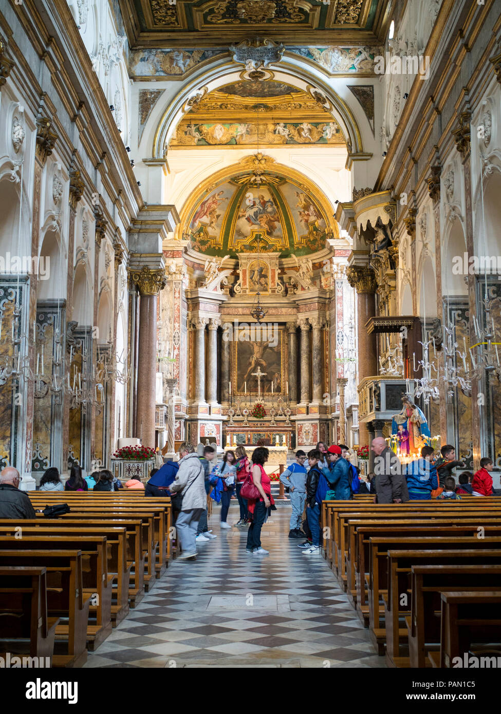 Inside the Amalfi Cathedral, a 9th-century Roman Catholic cathedral in ...