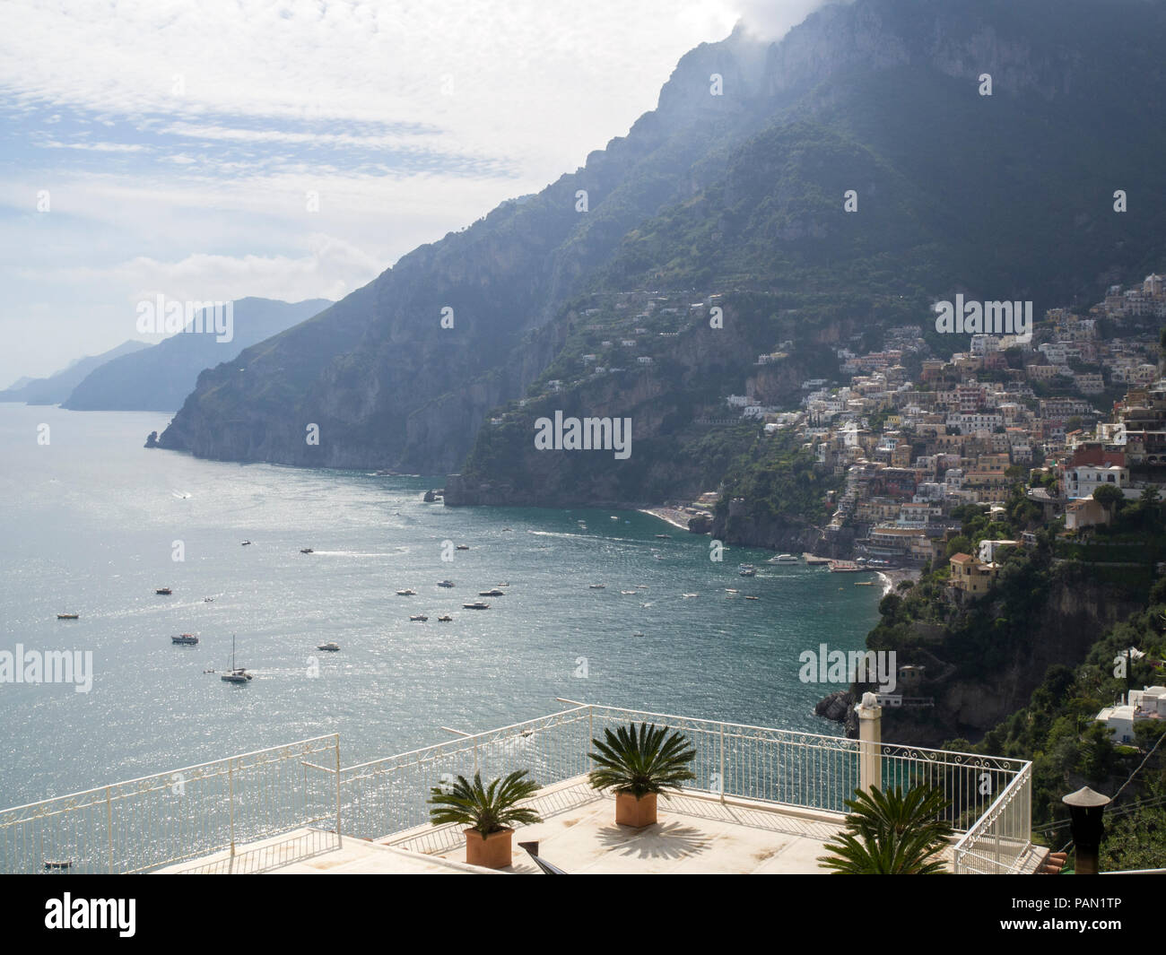 The village of Positano as seen from the Path of the Gods on the Amalfi ...