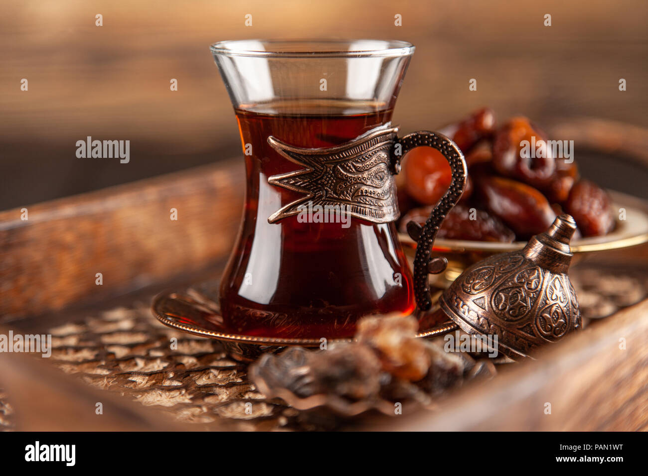 Turkish tea in a traditional glass Stock Photo - Alamy