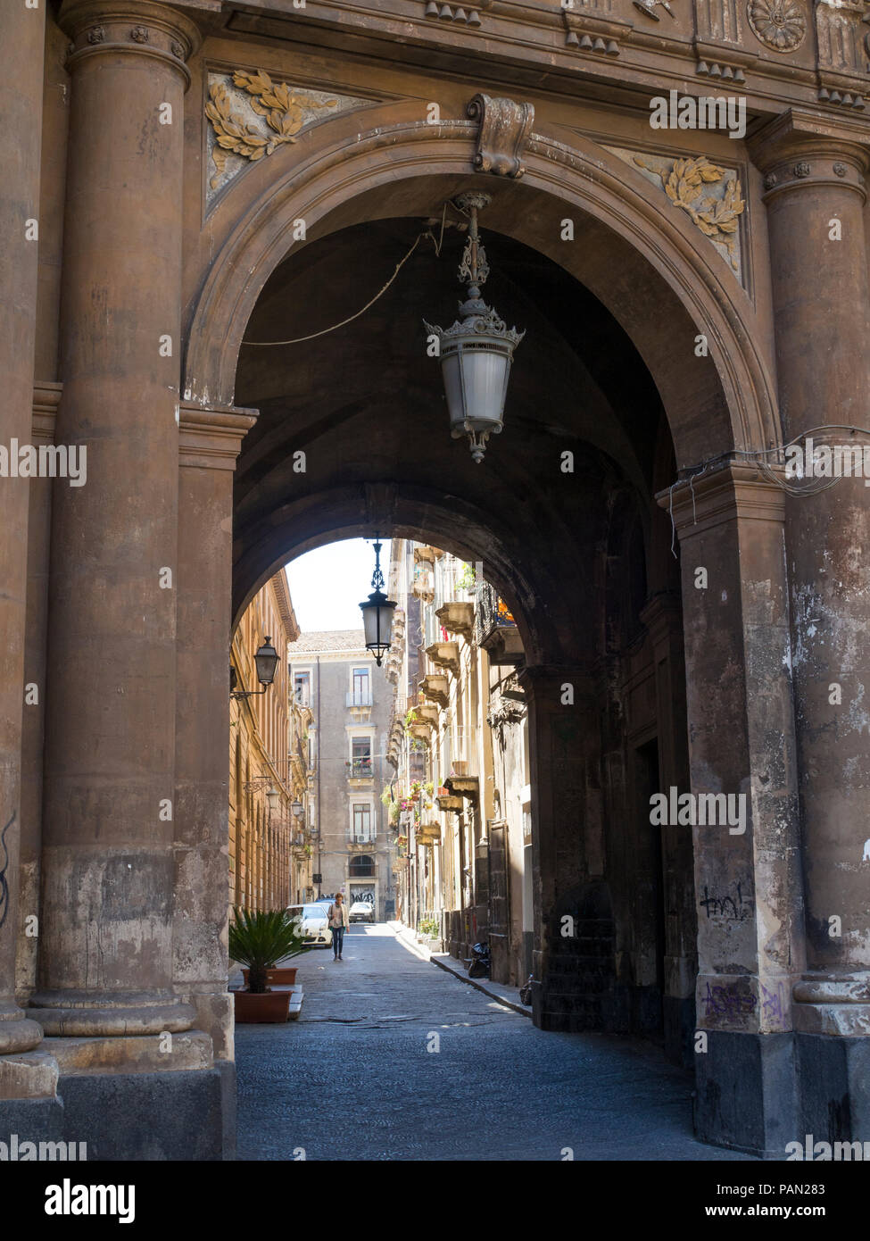 A stone archway in Catania, Sicily Stock Photo - Alamy