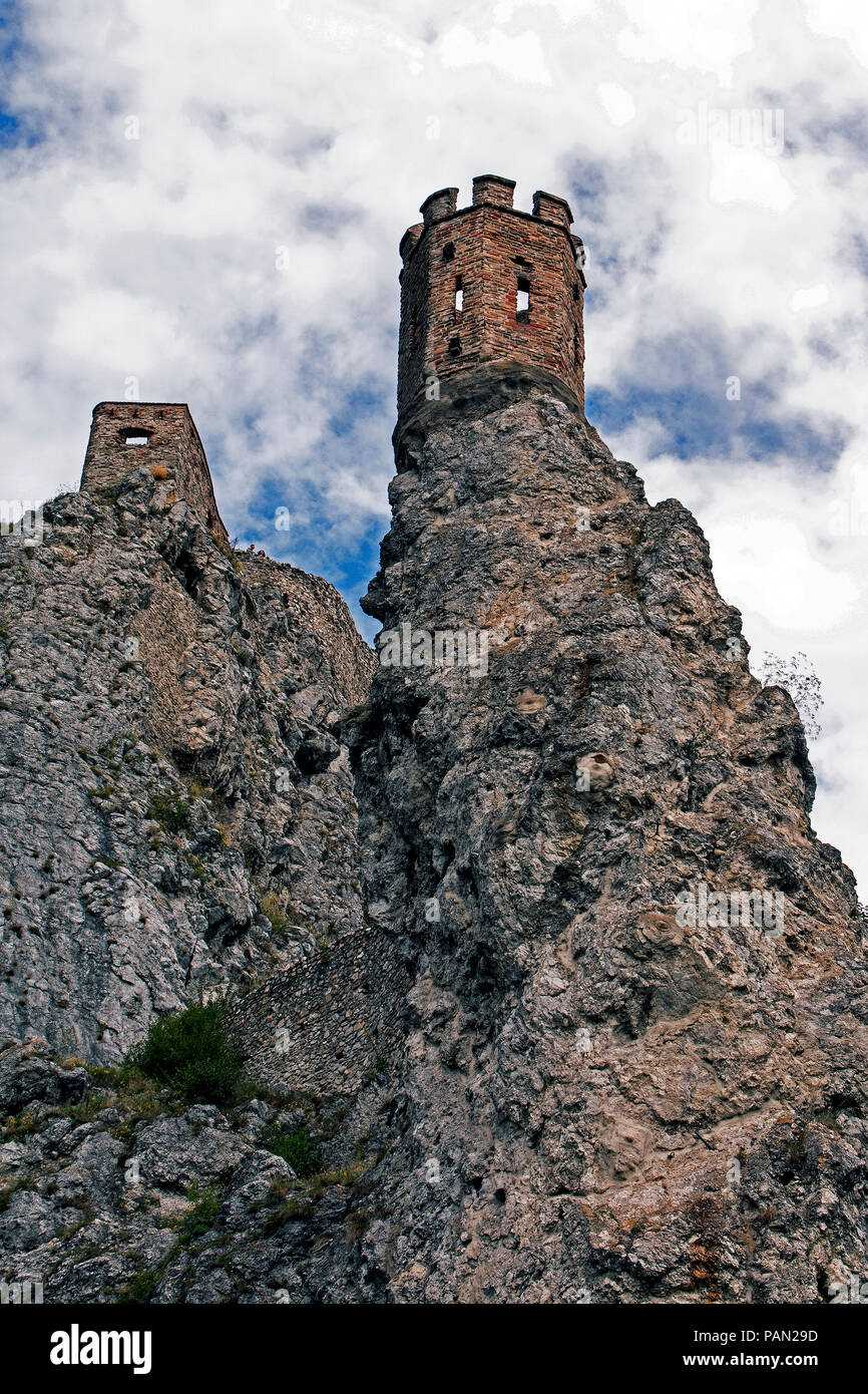 Devin Castle outside Bratislava, Slovakia where the Morava meets the ...
