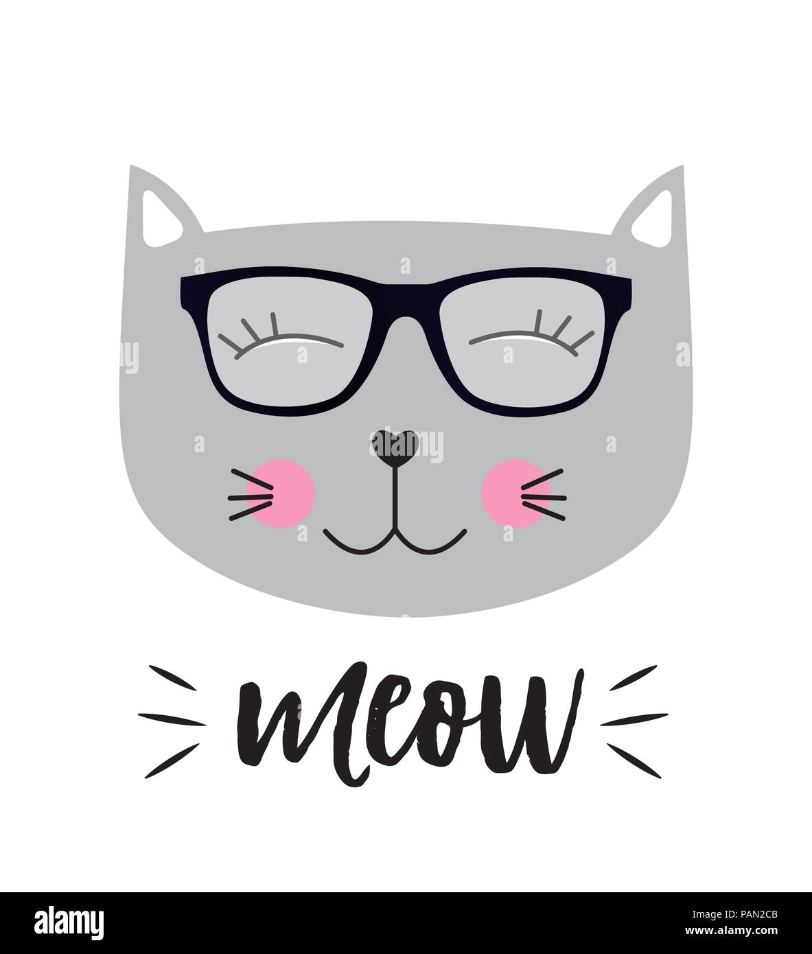 Cute cat vector hi-res stock photography and images - Alamy