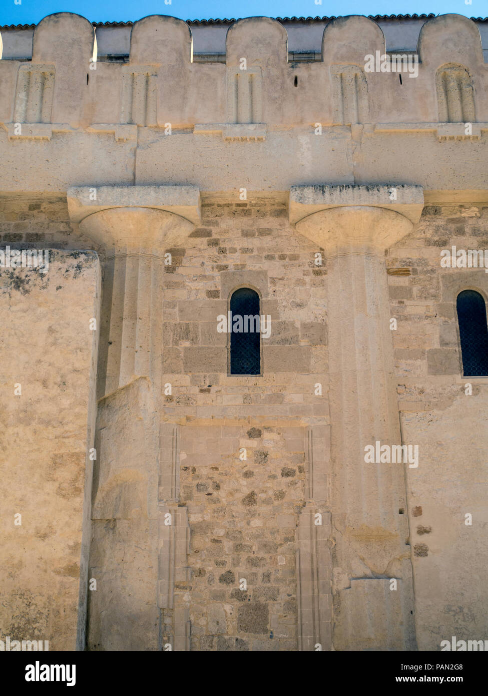 Greek columns supporting Basilica di Santa Lucia al Sepolcro in Ortygia ...