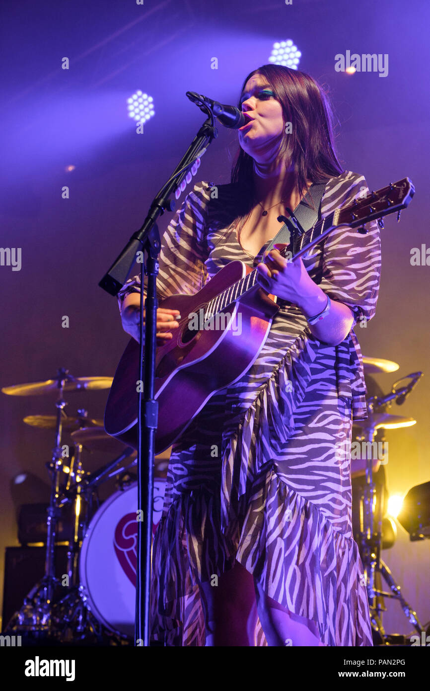 Klara Soderberg of First Aid Kit performing at the Larmer Tree Festival ...