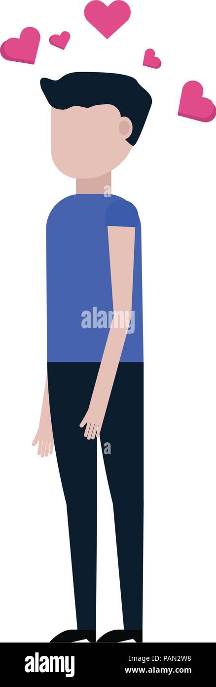 The guy thinks about love isolated on white background Stock Vector ...