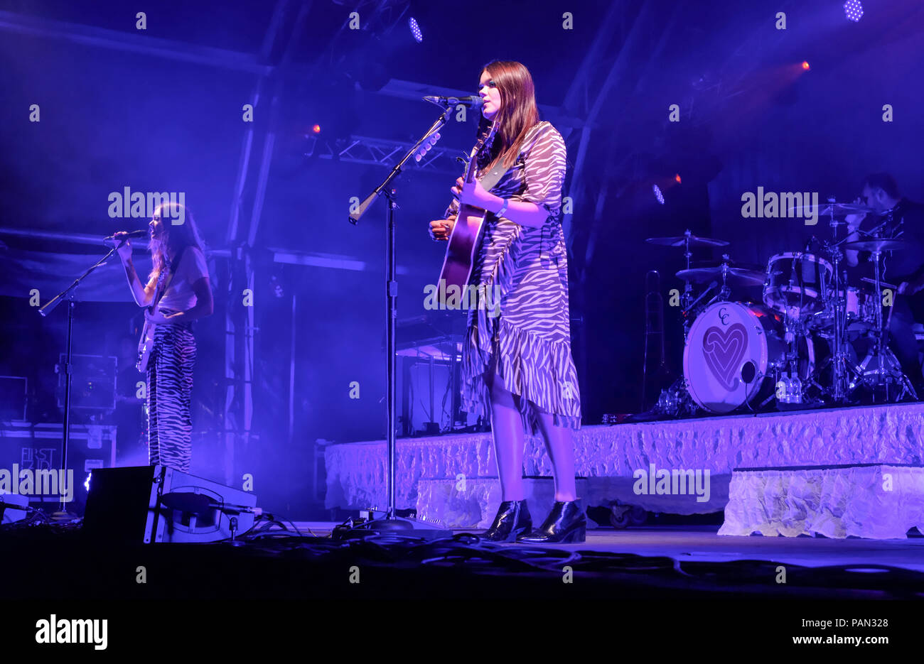 Klara Soderberg of First Aid Kit performing at the Larmer Tree Festival ...