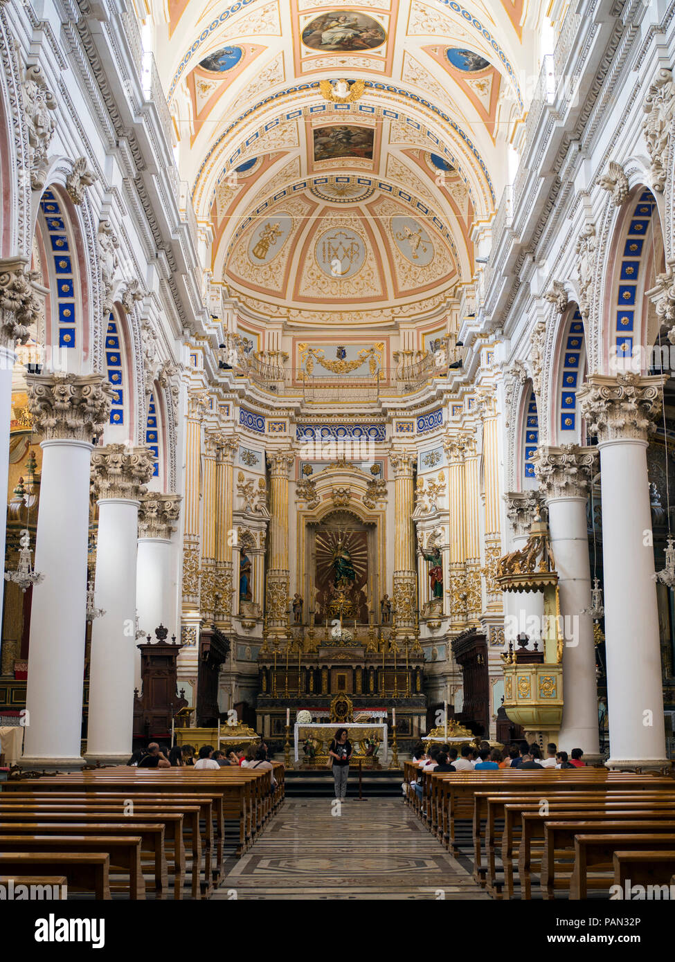 The interior of St. Peter's Church, also known as San Pietro, in Modica ...