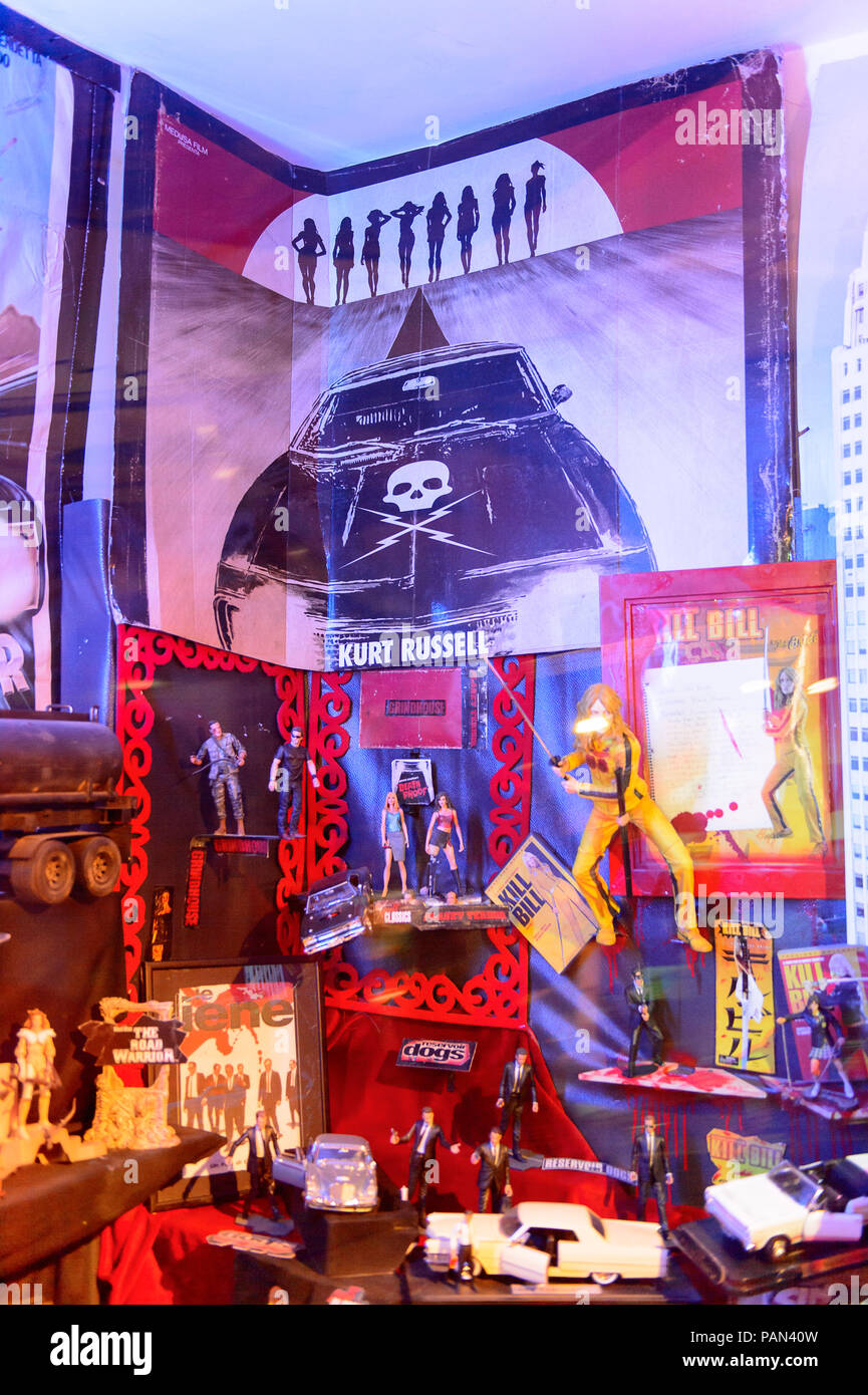 GENOVA, ITALY - MAY 4, 2016: Quentin Tarantino films section ...