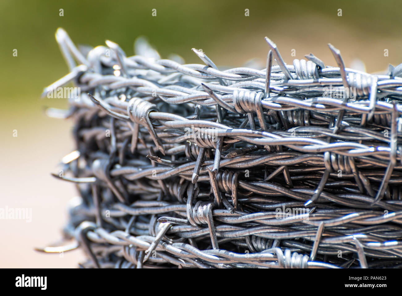 Barbed wire fence metal gate hi-res stock photography and images - Alamy