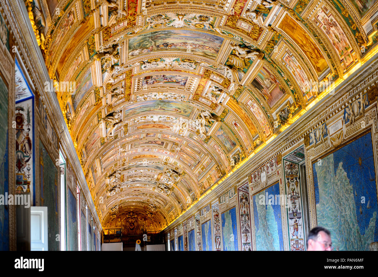 VATICAN, VATICAN CITY - MAY 7, 2016: Paintings on the walls and the ...