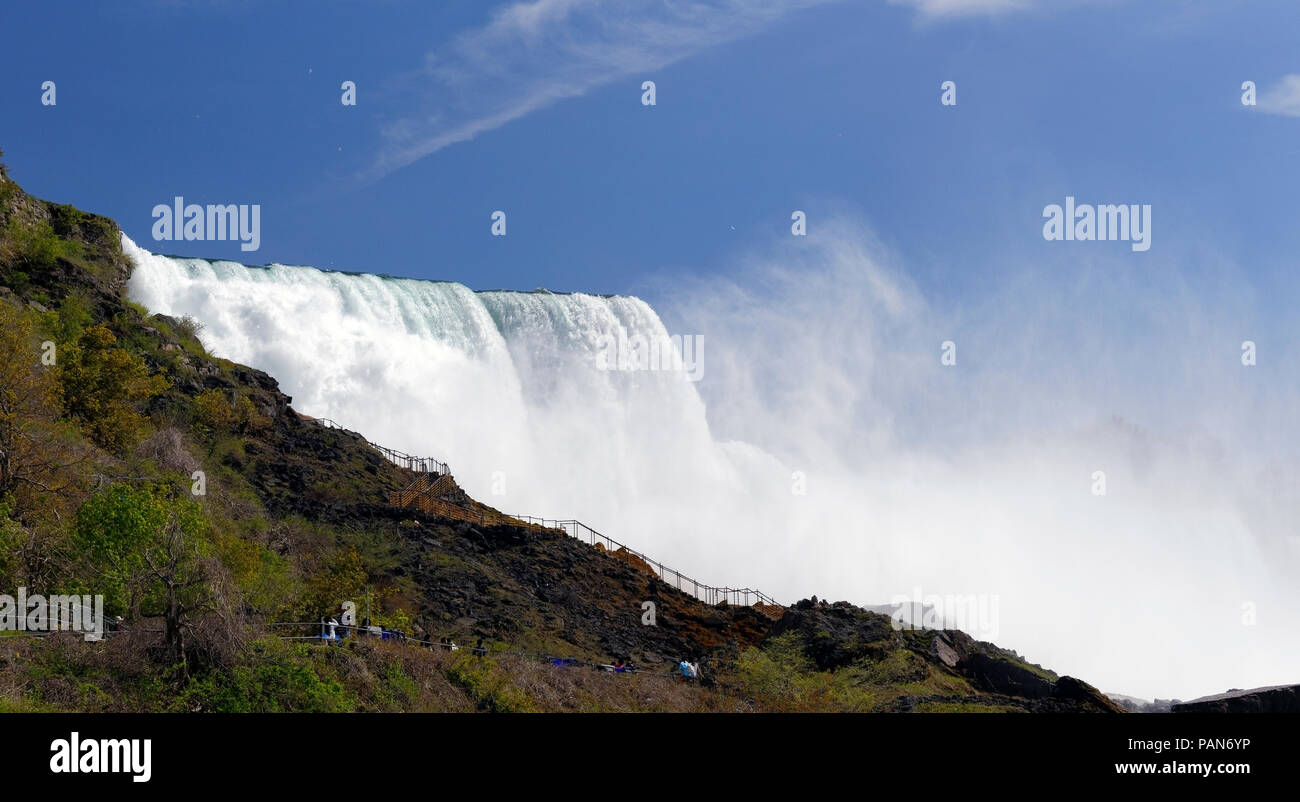 Powerful Niagara Falls Whitewater Waterfall Falling Over Steep Cliff ...