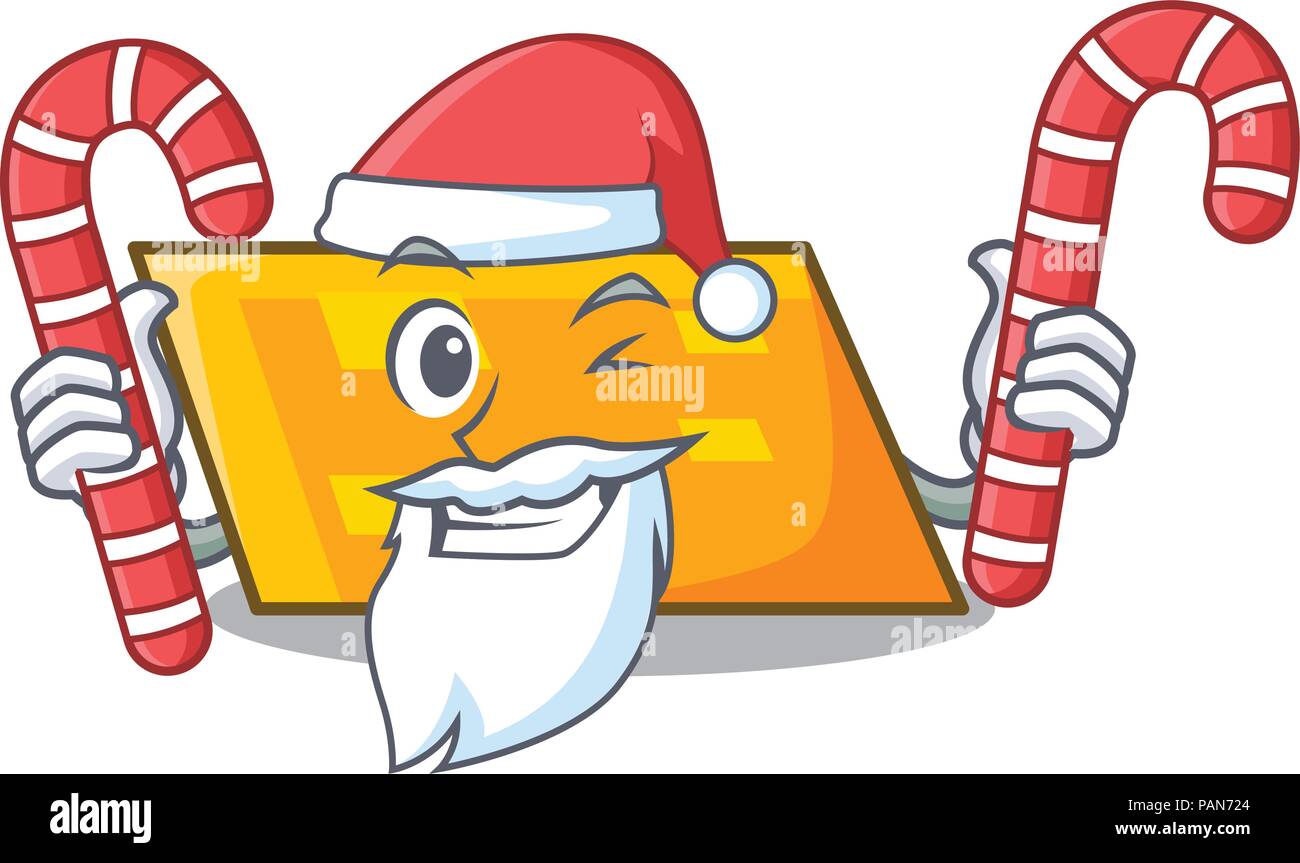 Santa with candy parallelogram mascot cartoon style Stock Vector Image ...