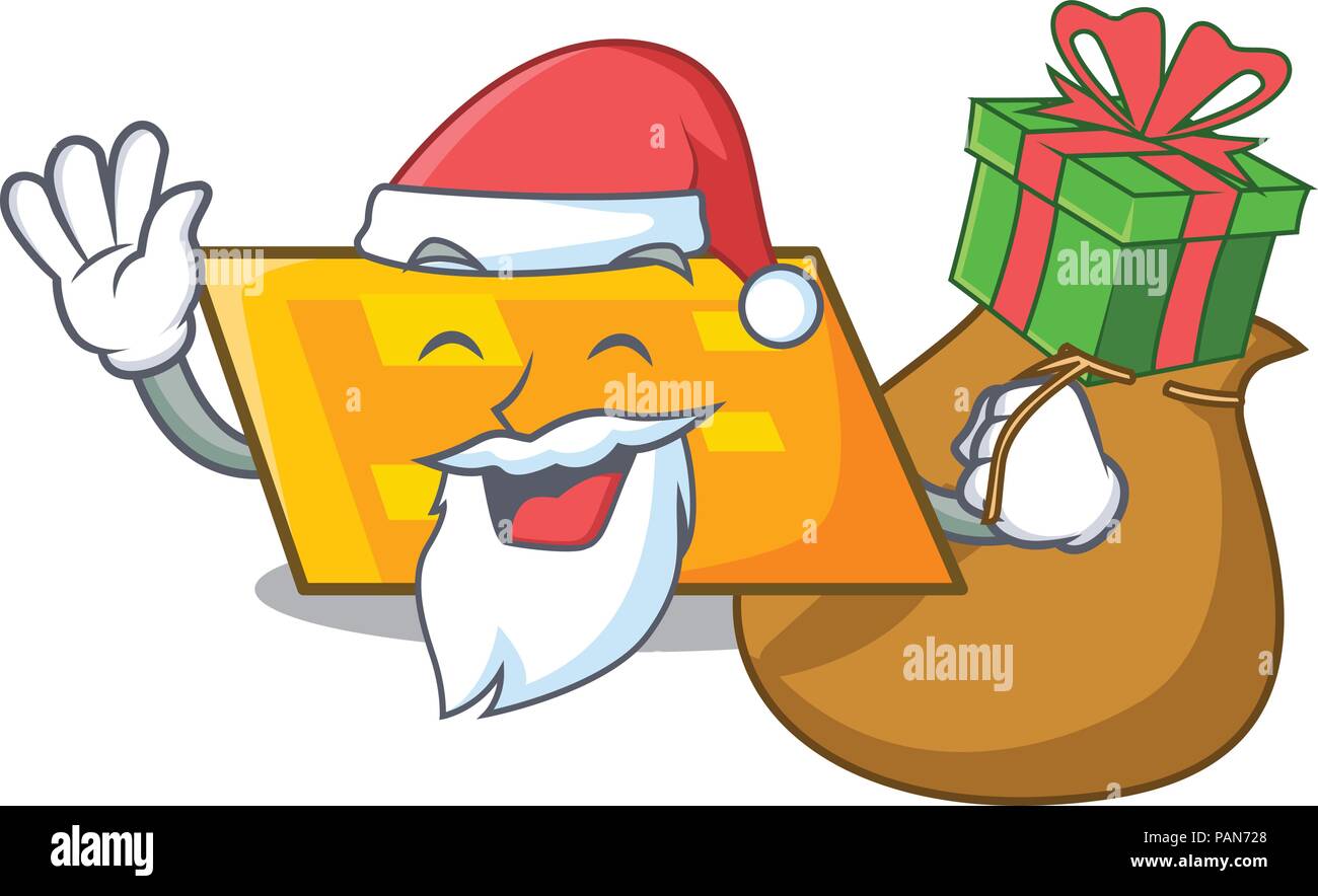 Santa with gift parallelogram mascot cartoon style Stock Vector Image ...