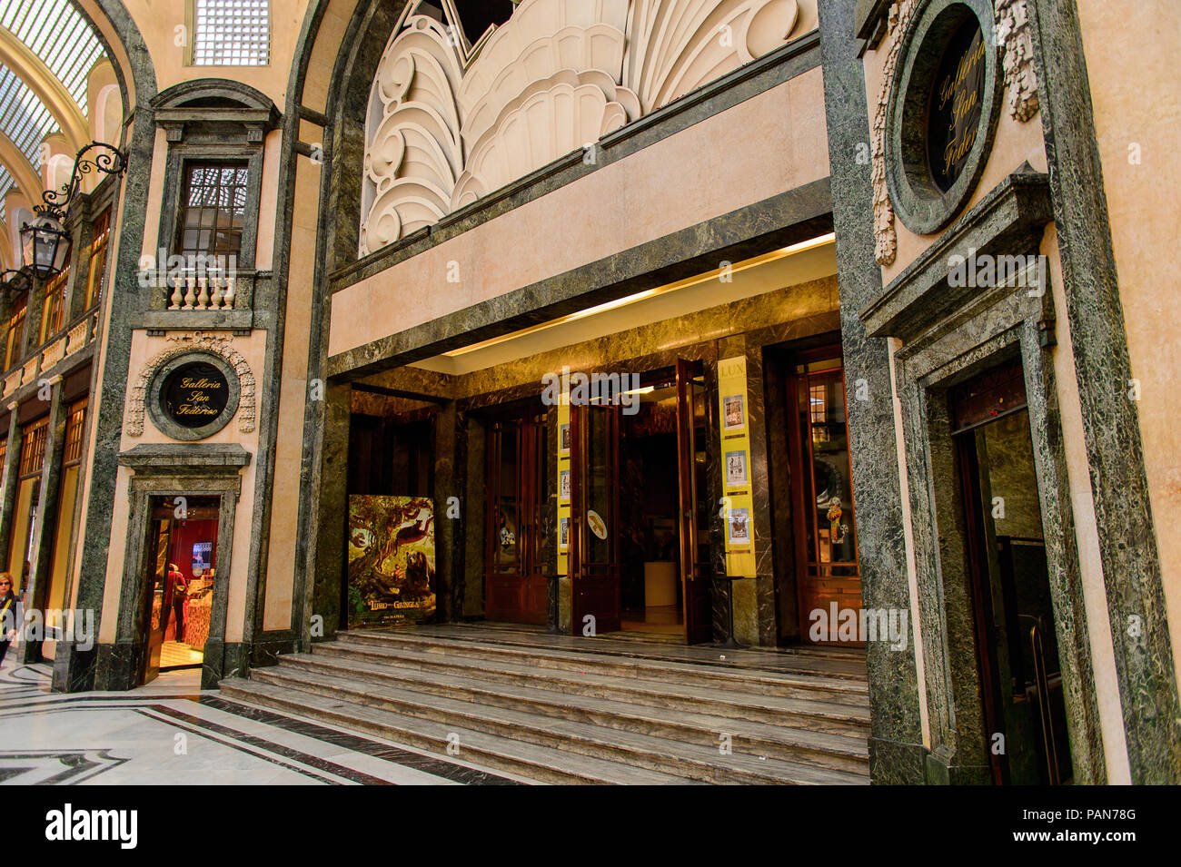 TURIN, ITALY - MAY 3, 2016: Interior of a shop gallery of Turin ...