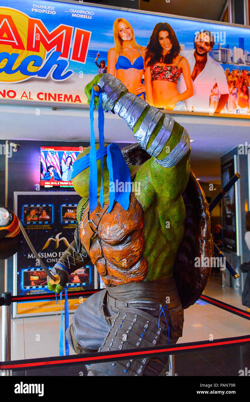 ROME, ITALY- MAY 7, 2016: Ninja Turtle Leonardo as promotion for the ...