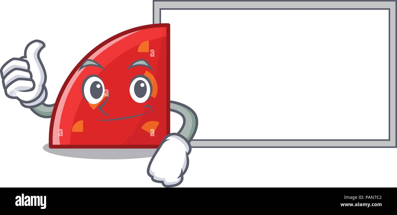 Thumbs up with board quadrant character cartoon style Stock Vector ...