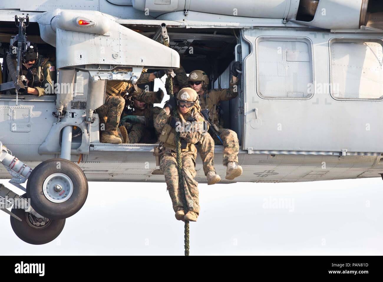 A Recon Marine with the Maritime Raid Force, 22nd Marine Expeditionary ...
