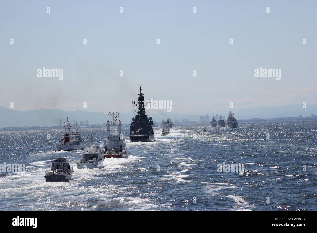 The Coast Guard Cutter Alex Haley (WMEC 39) sails in a parade in honor ...