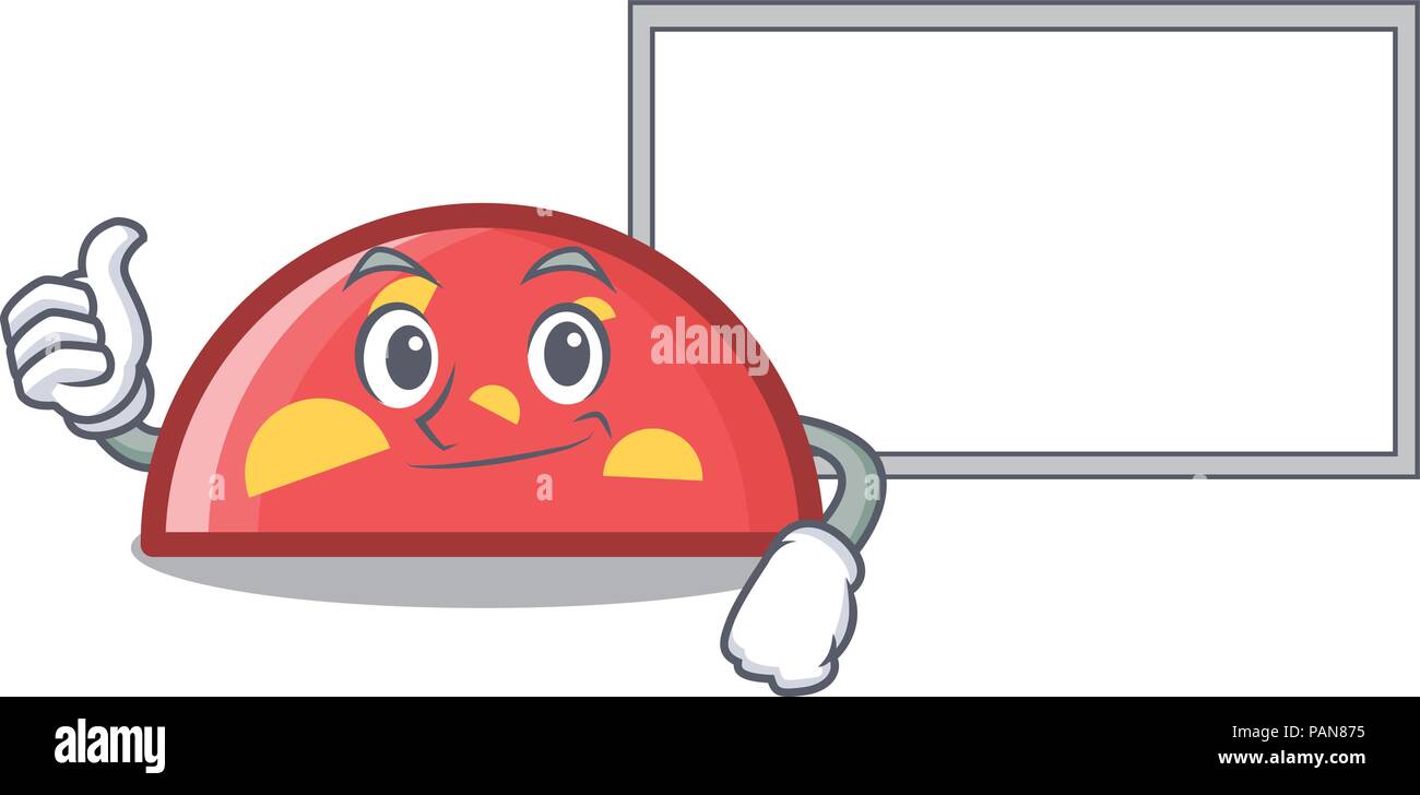 Thumbs up with board semicircle character cartoon style Stock Vector ...