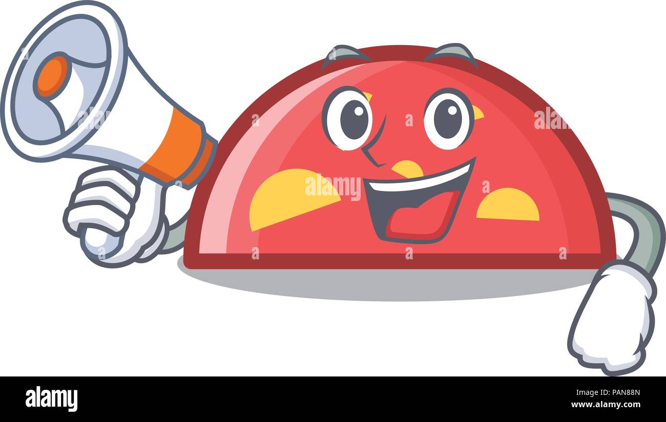 With megaphone semicircle character cartoon style Stock Vector Image ...