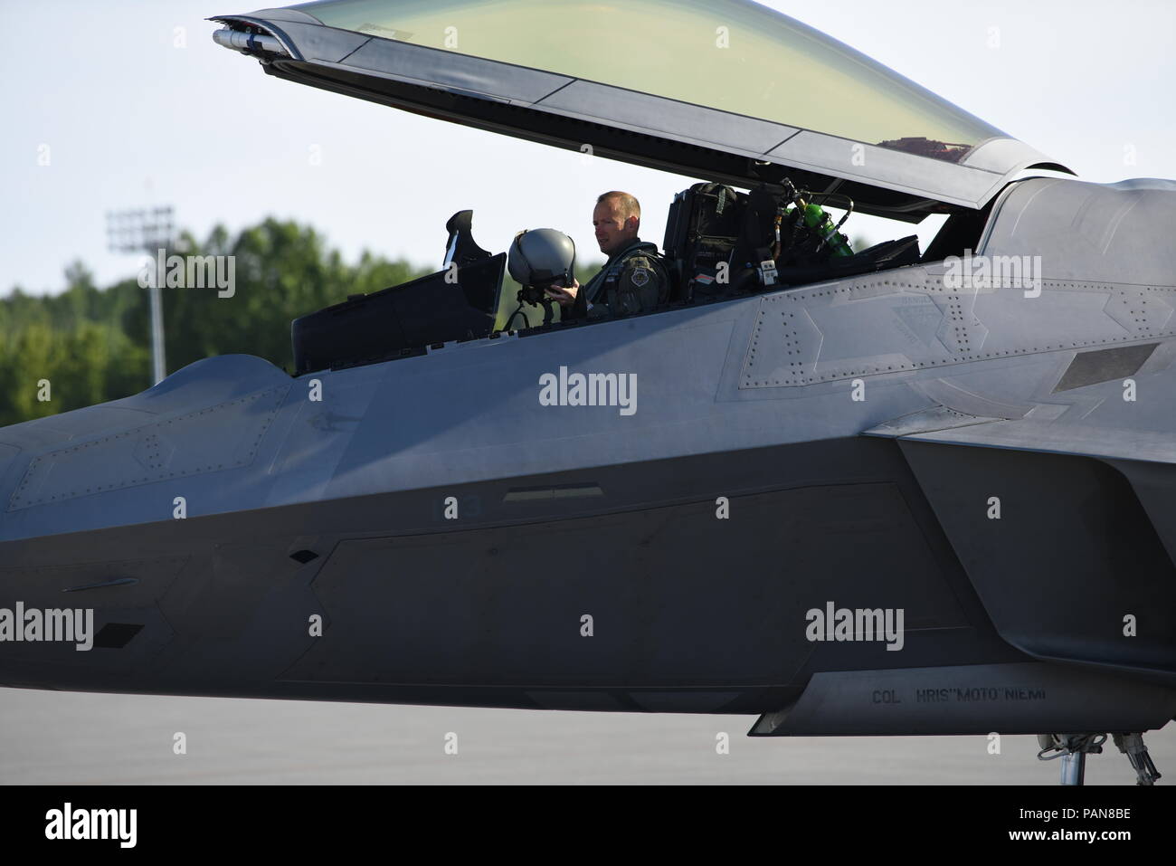U.S. Air Force Col. Christopher J. Niemi, 3rd Wing commander, prepares ...
