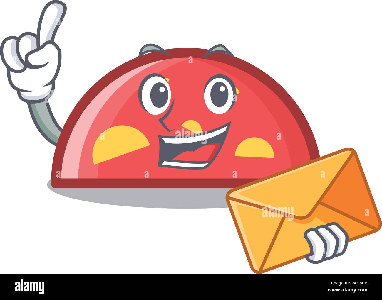 With envelope semicircle character cartoon style Stock Vector Image ...