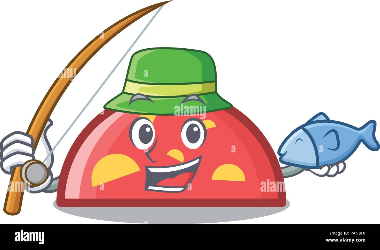 Fishing semicircle mascot cartoon style Stock Vector Image & Art - Alamy