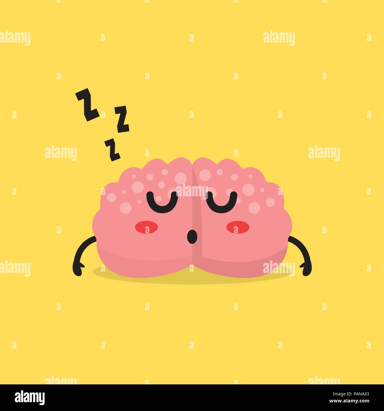 Sleepy Brain character. Funny cartoon emoticons Stock Vector Image ...