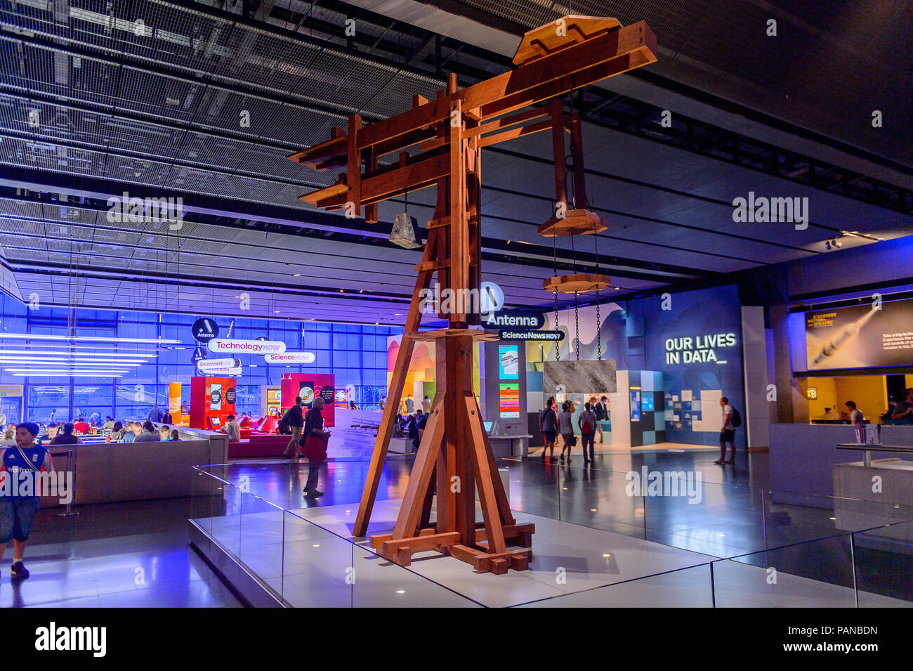 LONDON, ENGLAND - JUL 23, 2016: Interior of the Science Museum, a major ...